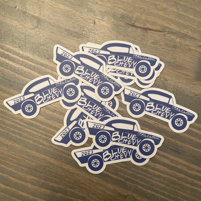 Anyone for a sticker? – Blue Chevy Trail Classic